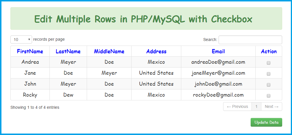 Update Multiple Rows In PHP MySQL With Checkbox SourceCodester