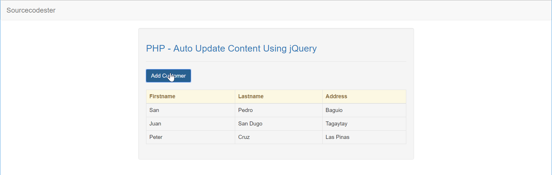 PHP Auto Update Content Using JQuery SourceCodester