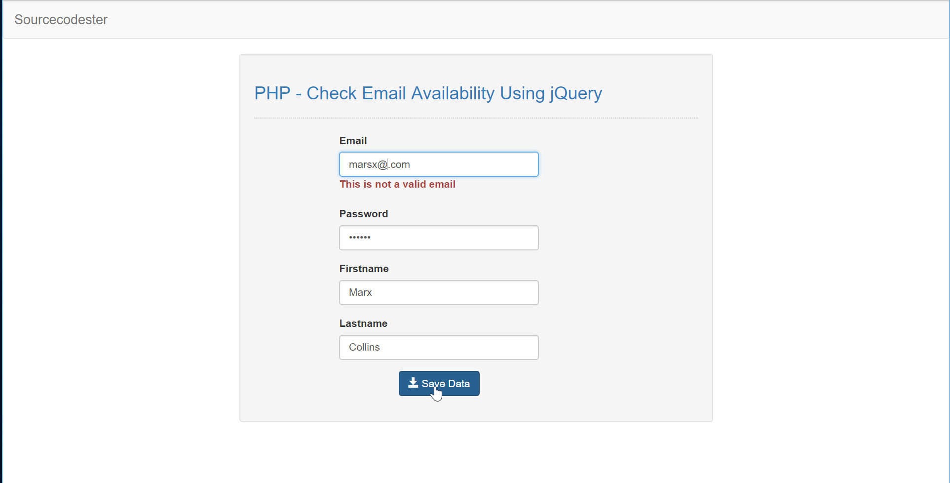 Php Check Email Availability Using Jquery Sourcecodester