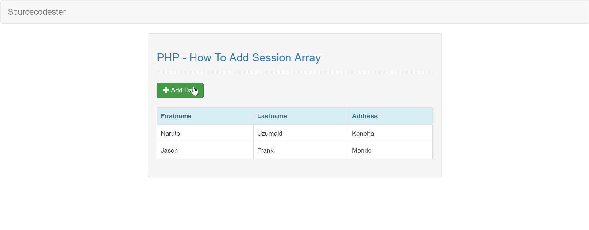 PHP How To Add Session Array SourceCodester