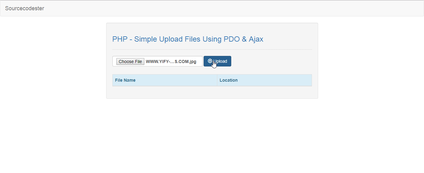 Php Simple Upload Files Using Pdo Ajax Sourcecodester
