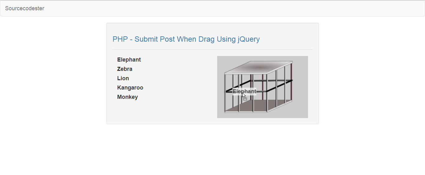 Php Submit Post When Drag Using Jquery Sourcecodester
