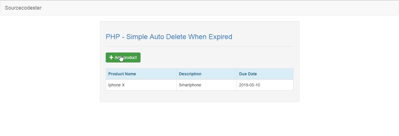 Php Simple Auto Delete When Expired Sourcecodester