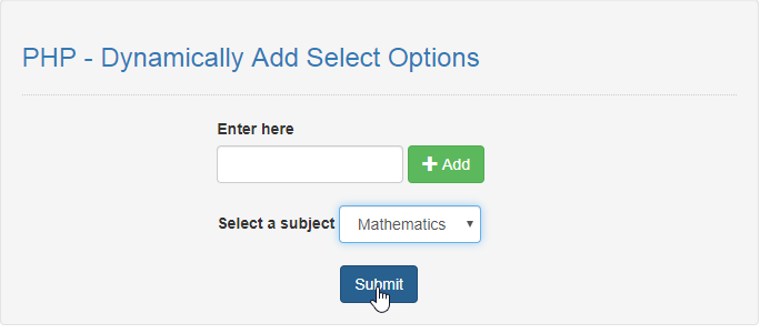 Php Dynamically Add Select Options Sourcecodester