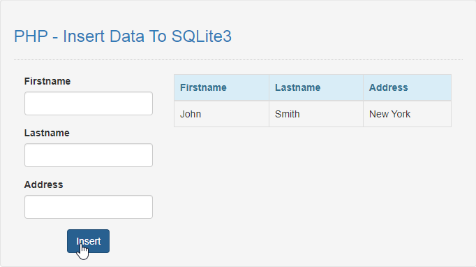Php Insert Data To Sqlite Sourcecodester