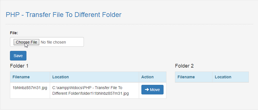 Php Transfer File To Different Folder Sourcecodester