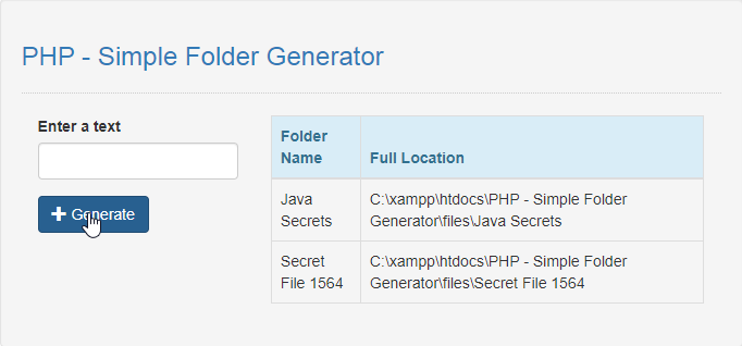 Php Simple Folder Generator Sourcecodester