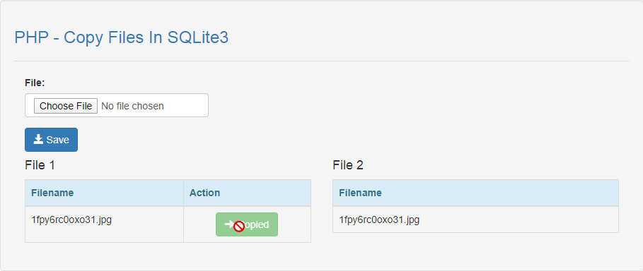 Php Copy Files In Sqlite Sourcecodester