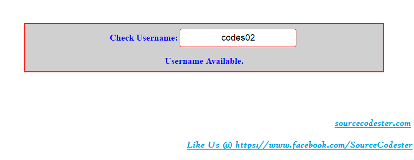 Username Availability Check Using Php Free Source Code Tutorials And Articles
