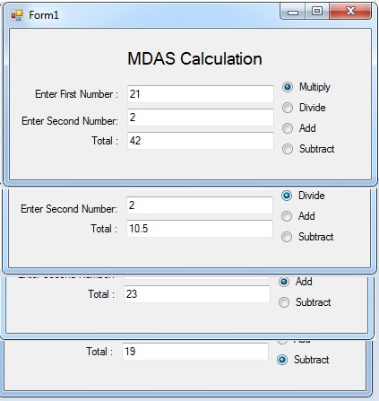 MDAS Calculation Using a Class | Free source code, tutorials and articles