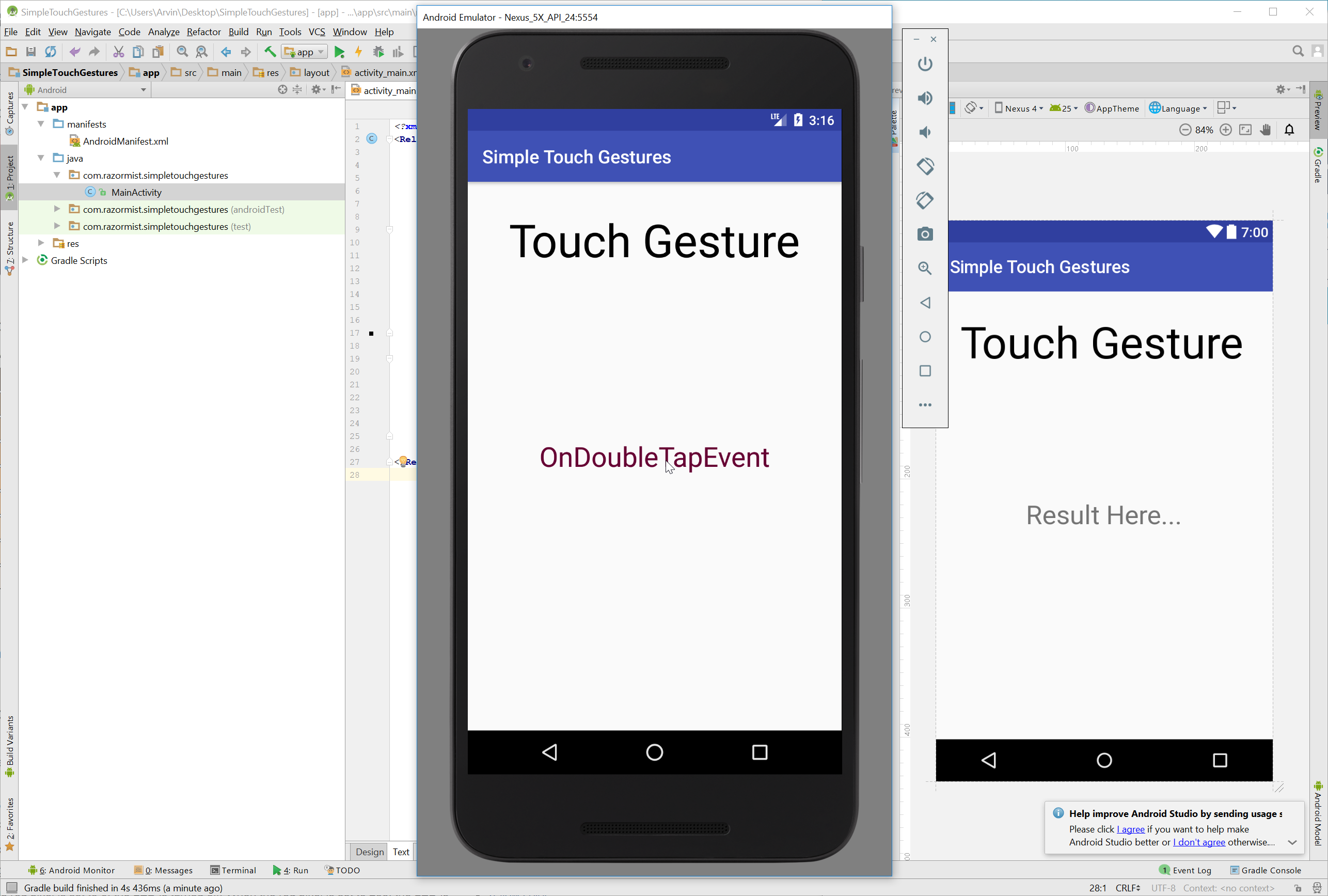 Android - Simple Touch Gesture | SourceCodester Android - Simple Touch Gesture | SourceCodester