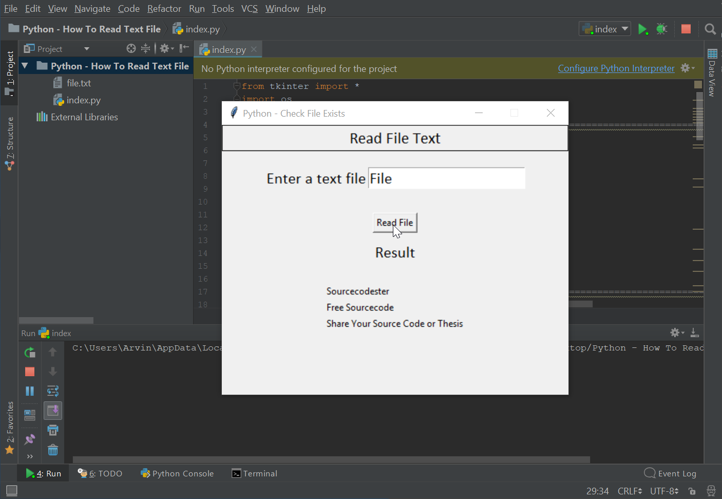 Python How To Read Text File SourceCodester