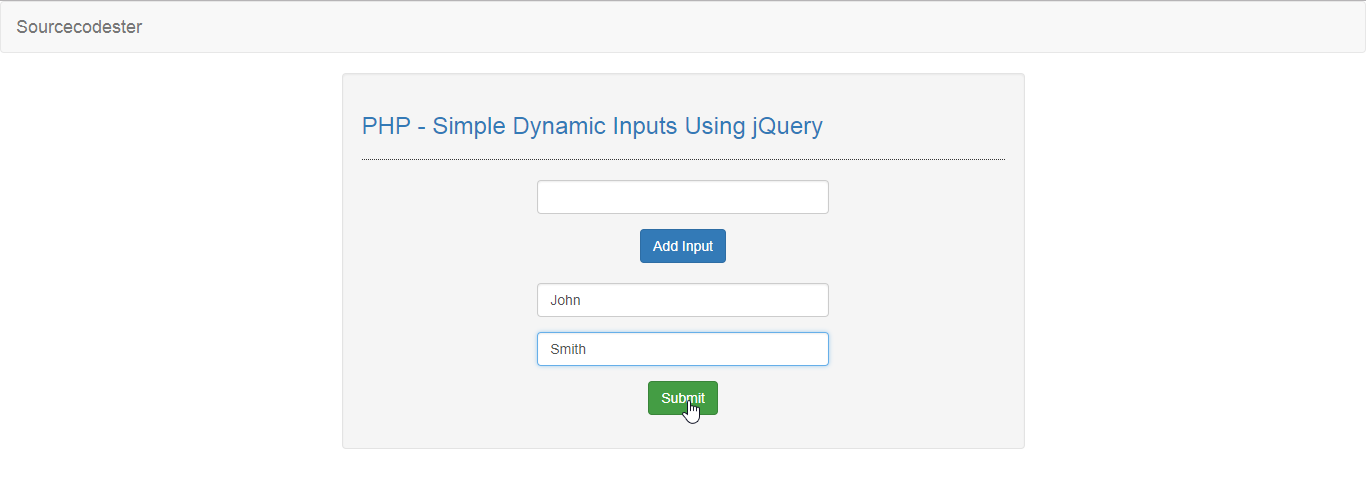 Php Simple Dynamic Inputs Using Jquery Sourcecodester 3995