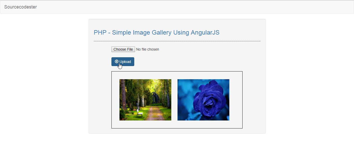 PHP - Simple Image Gallery Using AngularJS | SourceCodester PHP - Simple Image Gallery Using AngularJS | SourceCodester