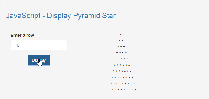 JavaScript Display Pyramid Star SourceCodester