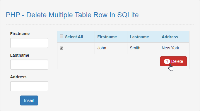 Php Delete Multiple Table Row In Sqlite Sourcecodester 5208