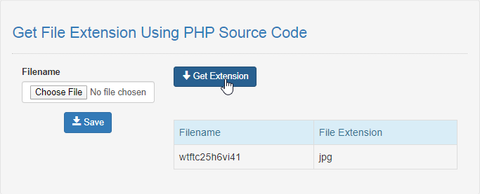 Get File Extension Using Php Source Code Sourcecodester