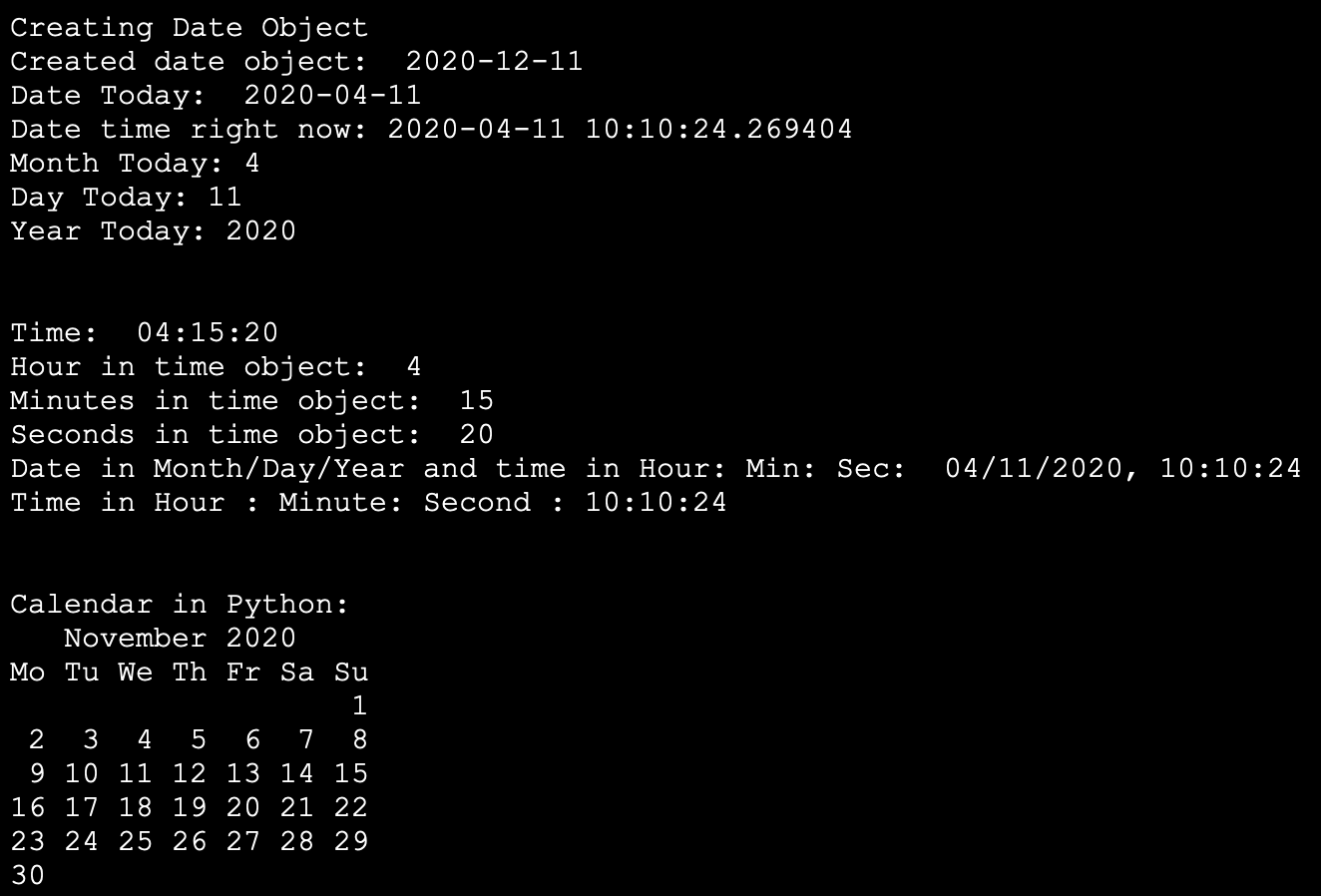 Python Time And Date SourceCodester