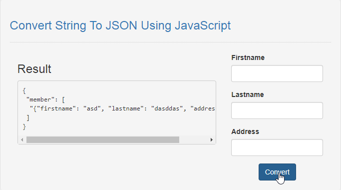 Convert String To JSON Using JavaScript Free Source Code Projects And 