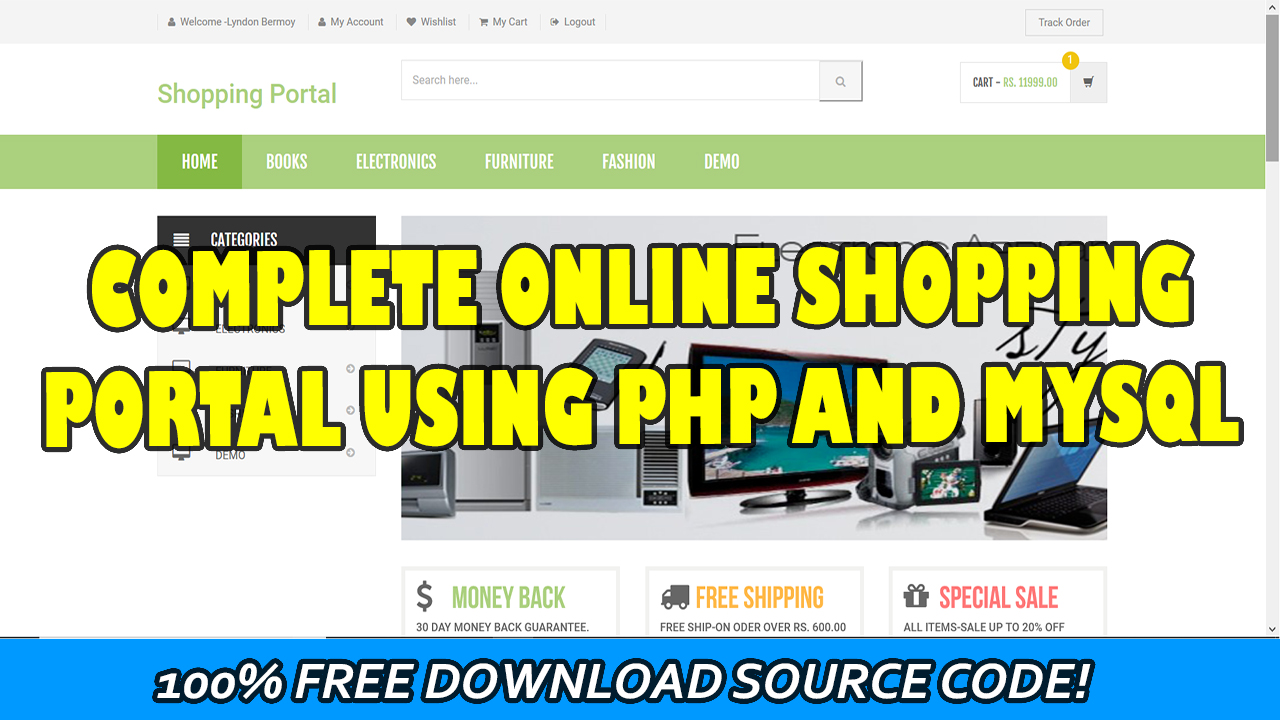 Complete Online Shopping Portal Using PHP And MySQL SourceCodester
