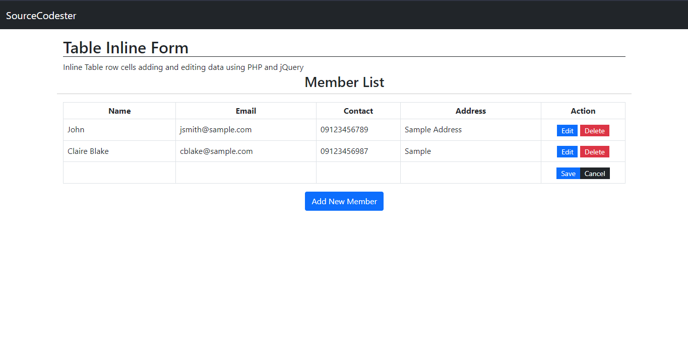 How To Update Delete Table Row With Jquery Tabledit In Laravel Webslesson Ajax Sweetalert2 And 