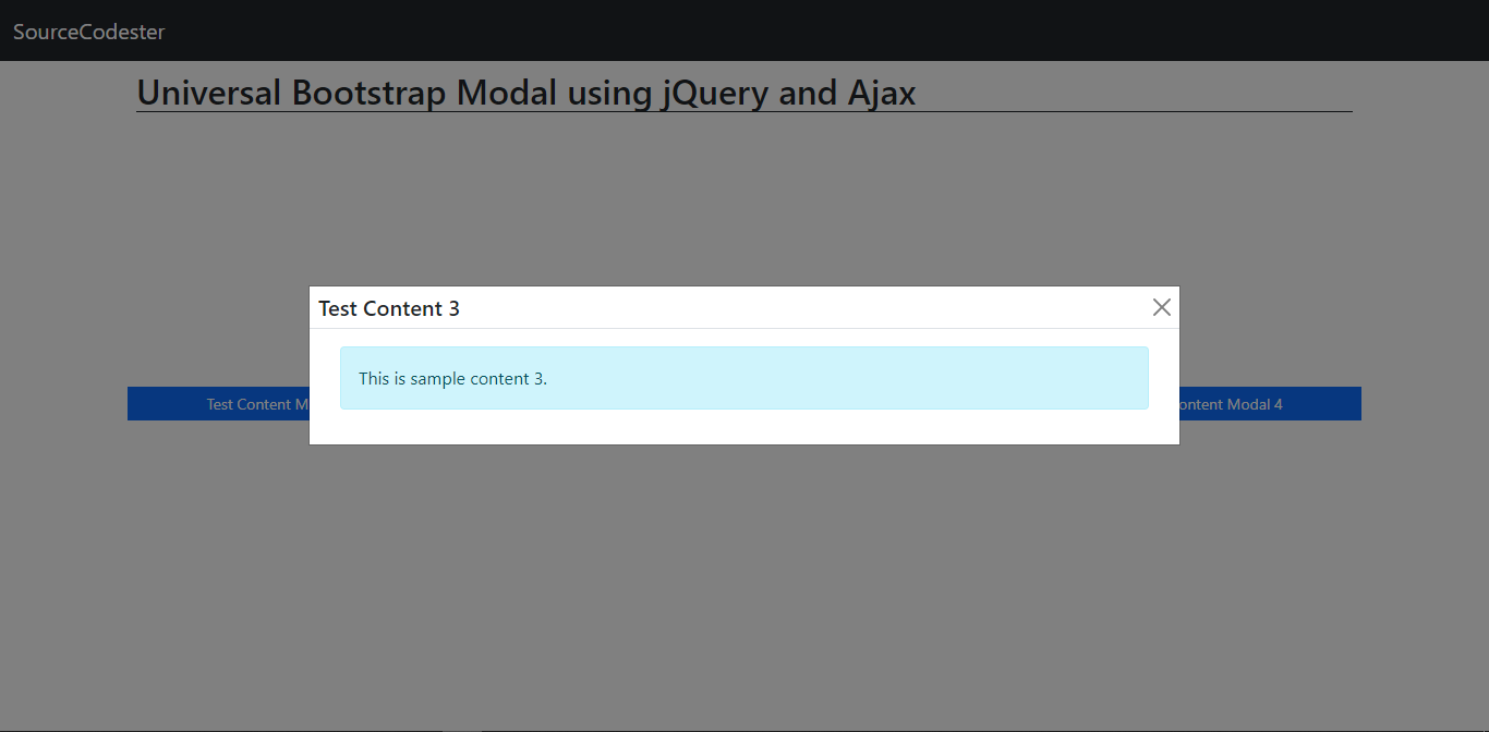 Creating Universal Bootstrap Modal Using Jquery And Ajax Tutorial Sourcecodester