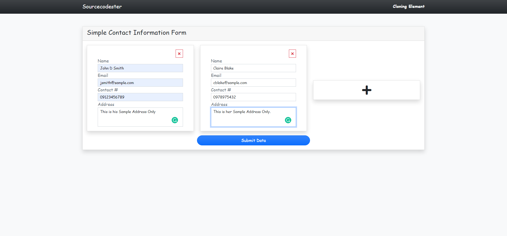 Dynamically Add And Remove Form Item Using JQuery Clone Method 