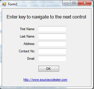 How to Capture Enter Key or Return Key as Tab in Windows Form | SourceCodester