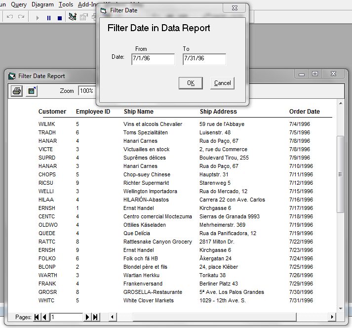 Filter Date In Data Report Using Data Environment Sourcecodester