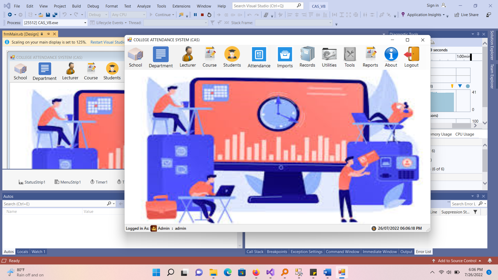 College Attendance System (CAS) in VB.NET and MSSQL Free Source Code ...