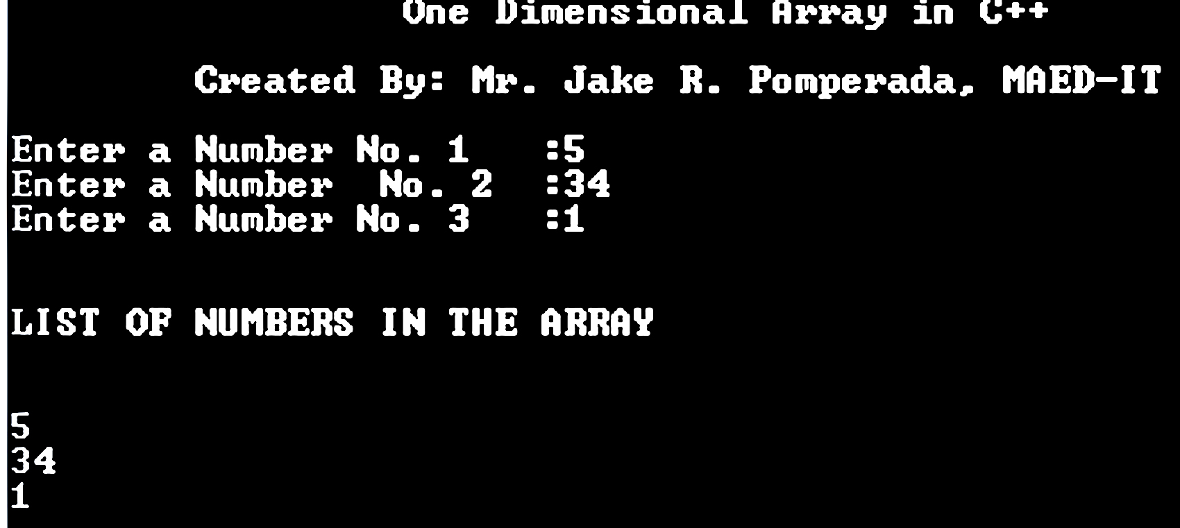One Dimensional Array In C SourceCodester