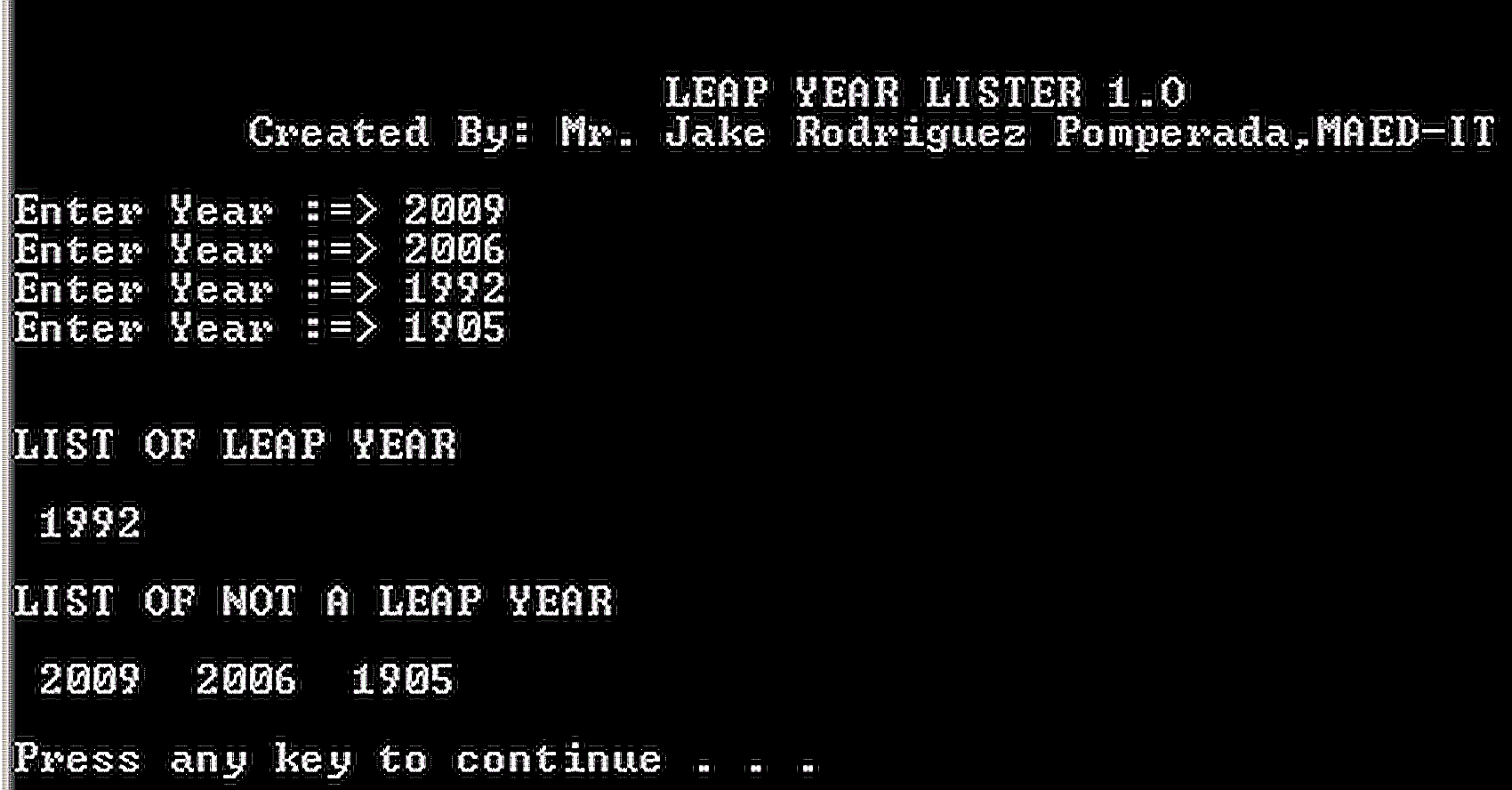 Leap Year Lester 1 0 Free Source Code Projects And Tutorials