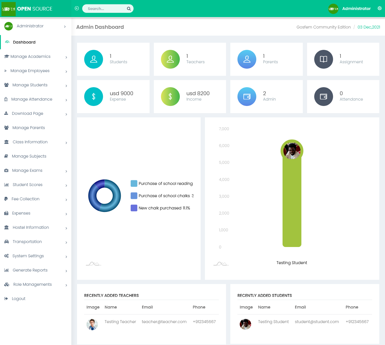 Open Source Software School Management System