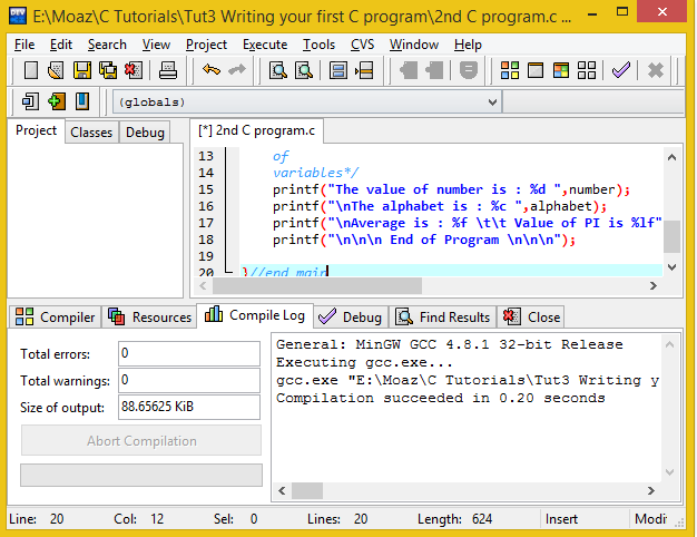 Writing your first C program | SourceCodester Writing your first C program | SourceCodester