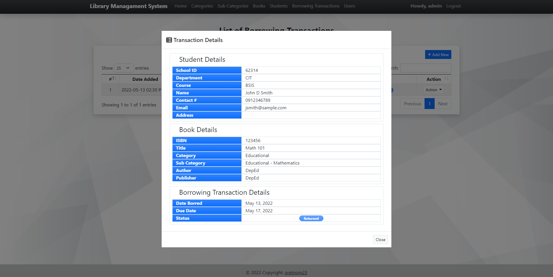 Library Management System In Python Using Django Free Source Code 