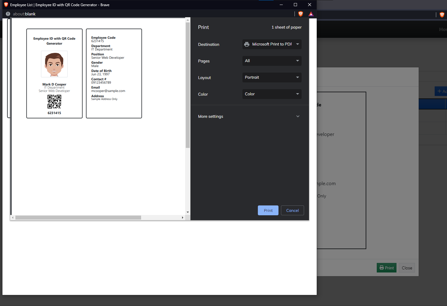 Employee ID Card Generator with QR Code in Django Free Source Code ... Employee ID Card Generator with QR Code in Django Free Source Code ...
