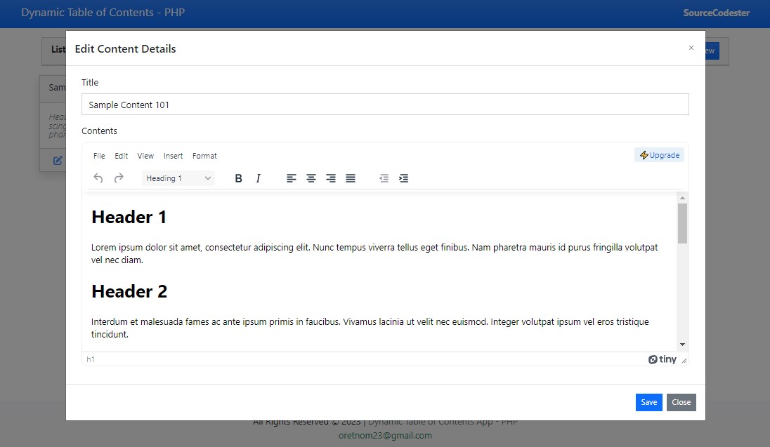 Dynamic Table of Contents in PHP Free Source Code | SourceCodester Dynamic Table of Contents in PHP Free Source Code | SourceCodester
