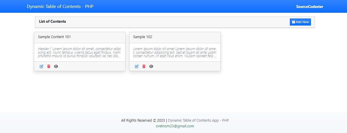 Dynamic Table of Contents in PHP Free Source Code | SourceCodester Dynamic Table of Contents in PHP Free Source Code | SourceCodester