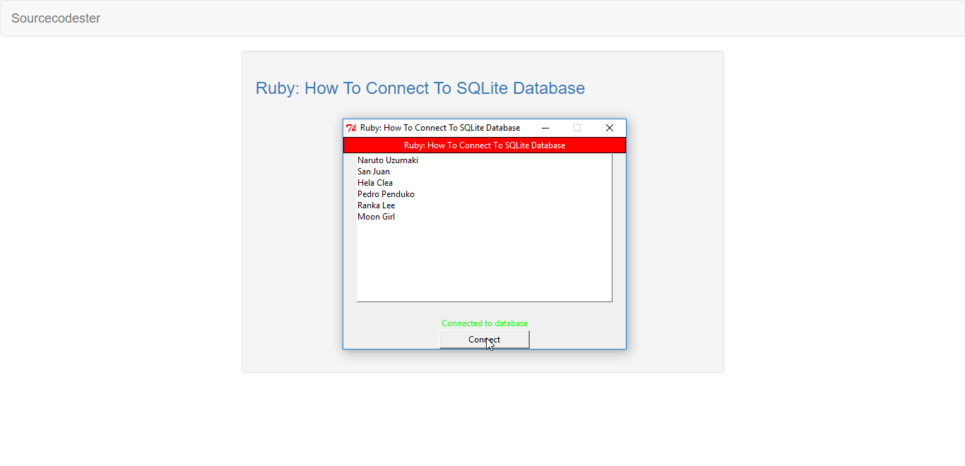 Ruby How To Connect To SQLite Database Free Source Code Projects And Tutorials