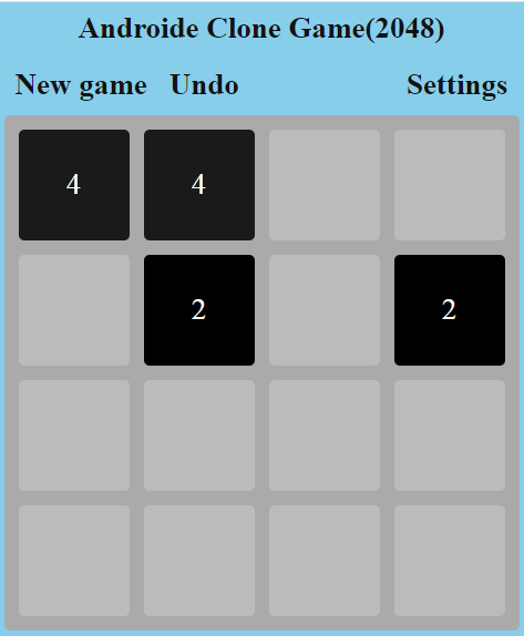 Android Clone Game(2048) in JavaScript Free Source Code | SourceCodester