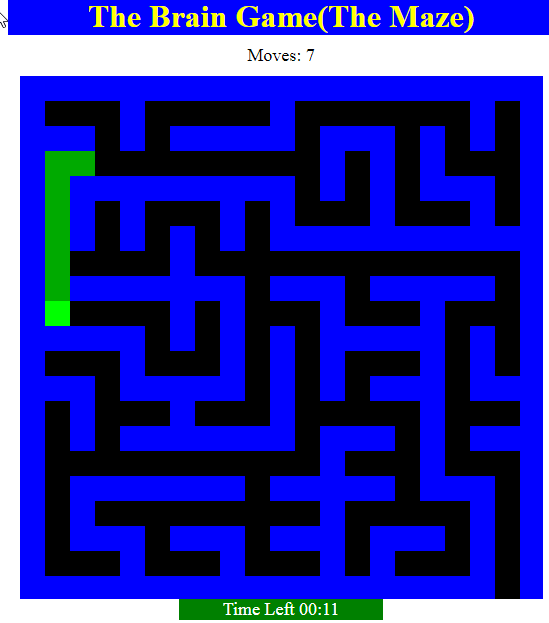 Simple Brain Game(The Maze) in JavaScript Free Source Code | SourceCodester