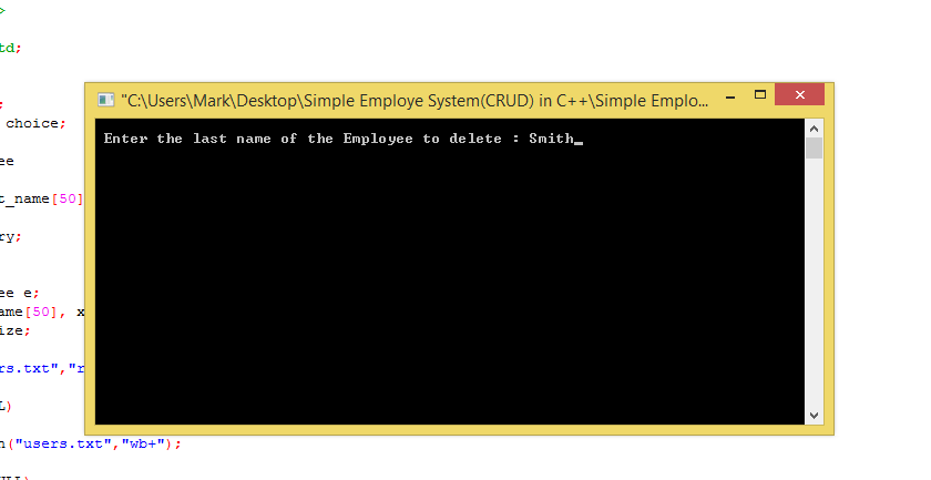 Simple Employee System(CRUD) in C++ Free Source Code | SourceCodester
