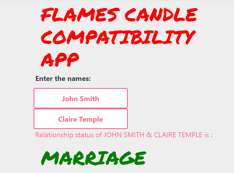 Flames Candle Compatibility App Using Javascript With Free Source Code Sourcecodester