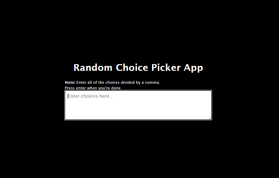 Random Choice Picker App In Vanillajs With Source Code Sourcecodester