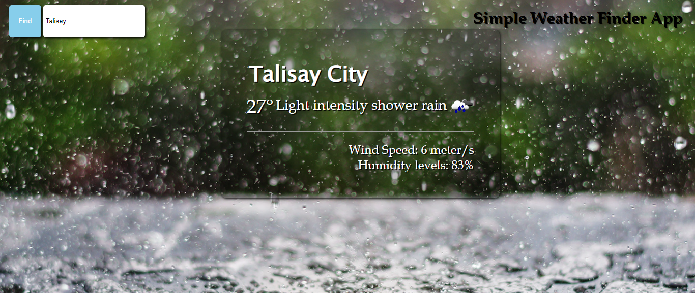 Simple Weather Finder App Using JavaScript With Free Source Code Simple Weather Finder App Using JavaScript With Free Source Code