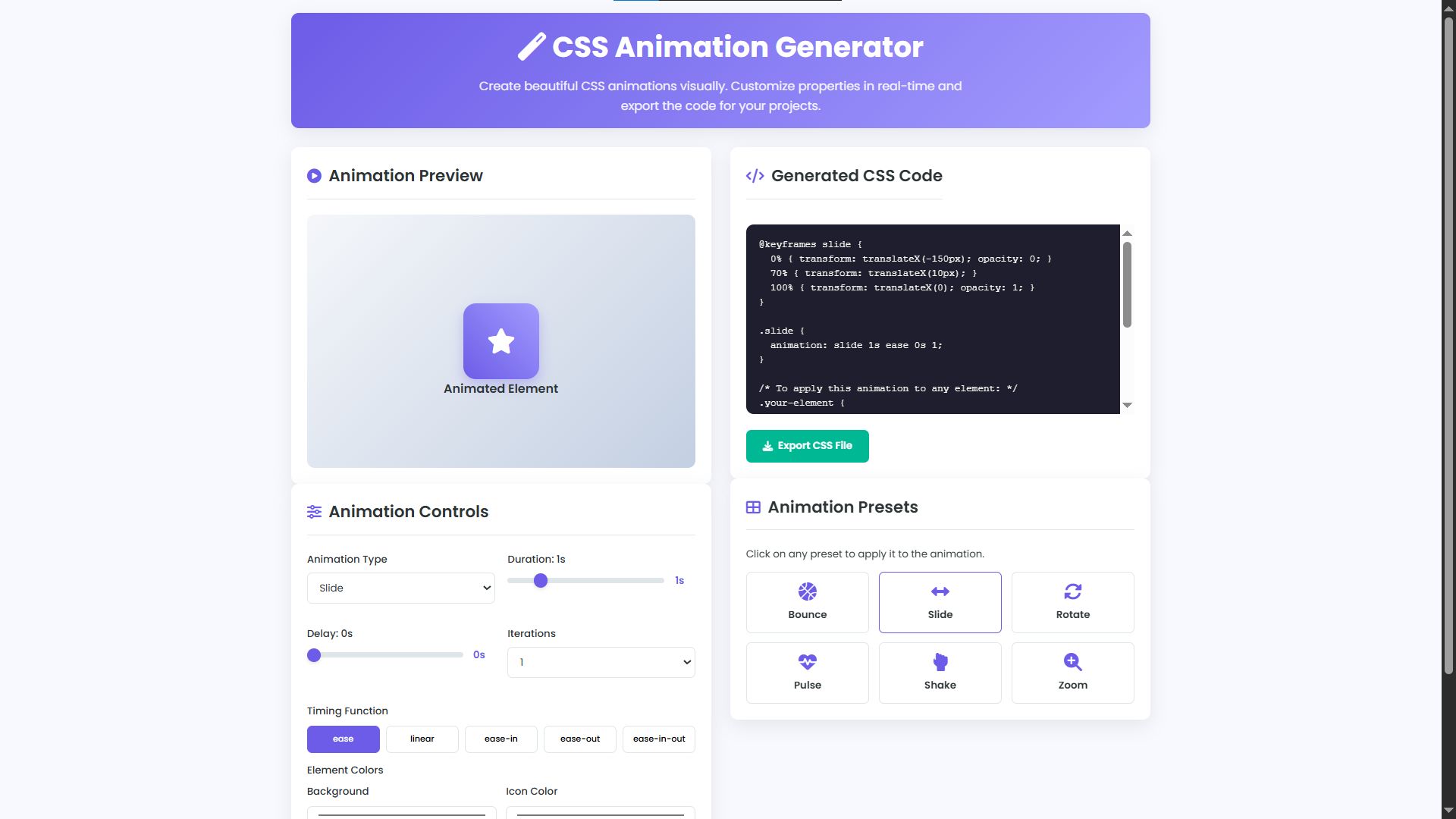 CSS Animation Generator Using HTML, CSS and JavaScript with Source Code ...