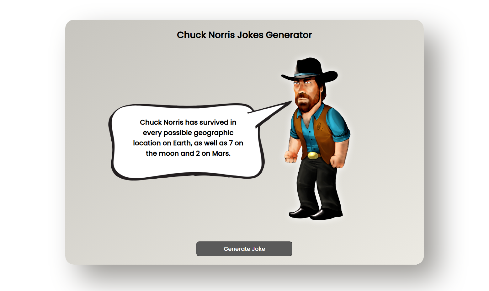 Chuck Norris Jokes Generator Using Html Css And Javascript With Source Code Sourcecodester