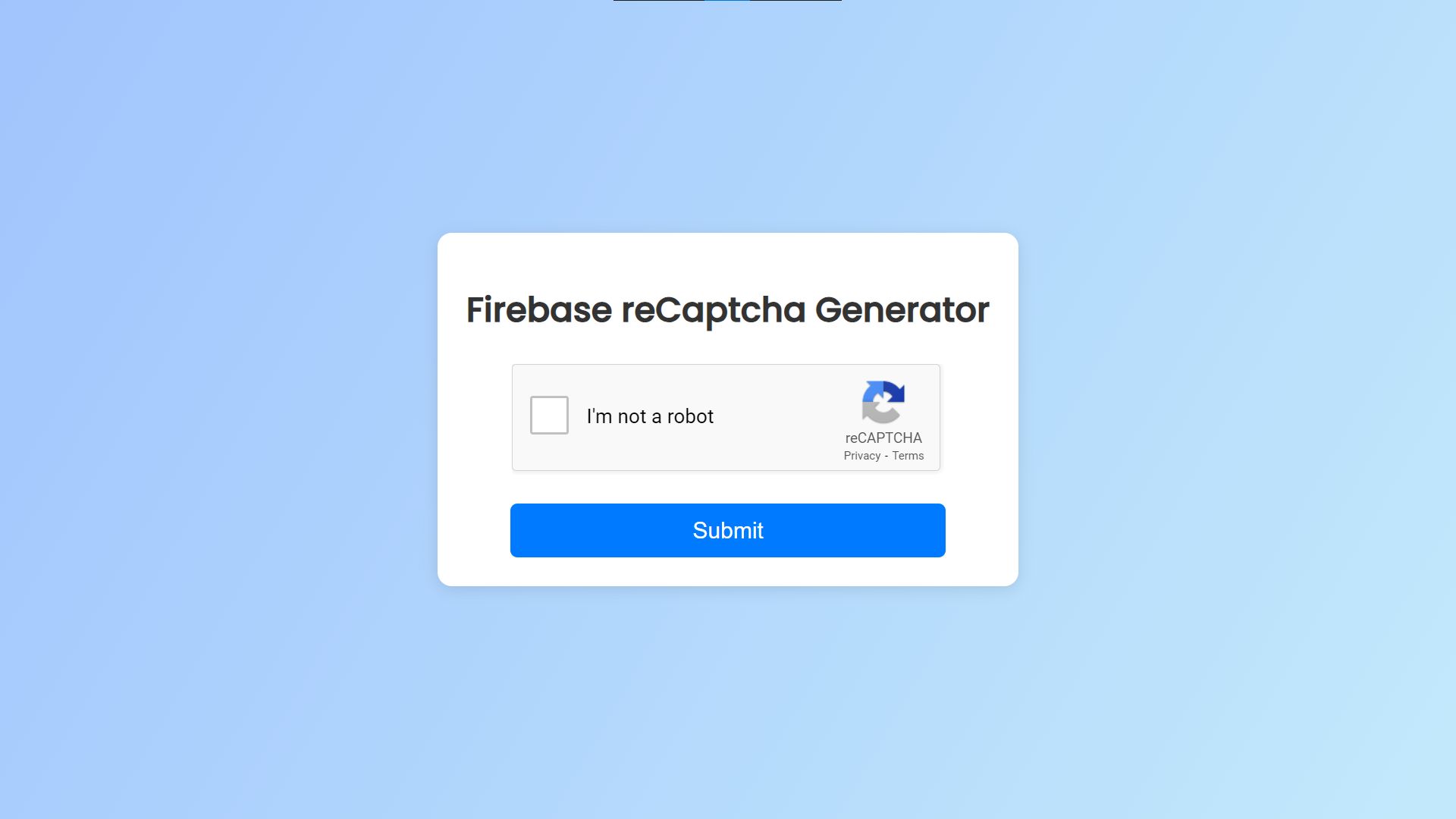 Firebase Recaptcha Generator Using Html Css And Javascript With Source Code Sourcecodester
