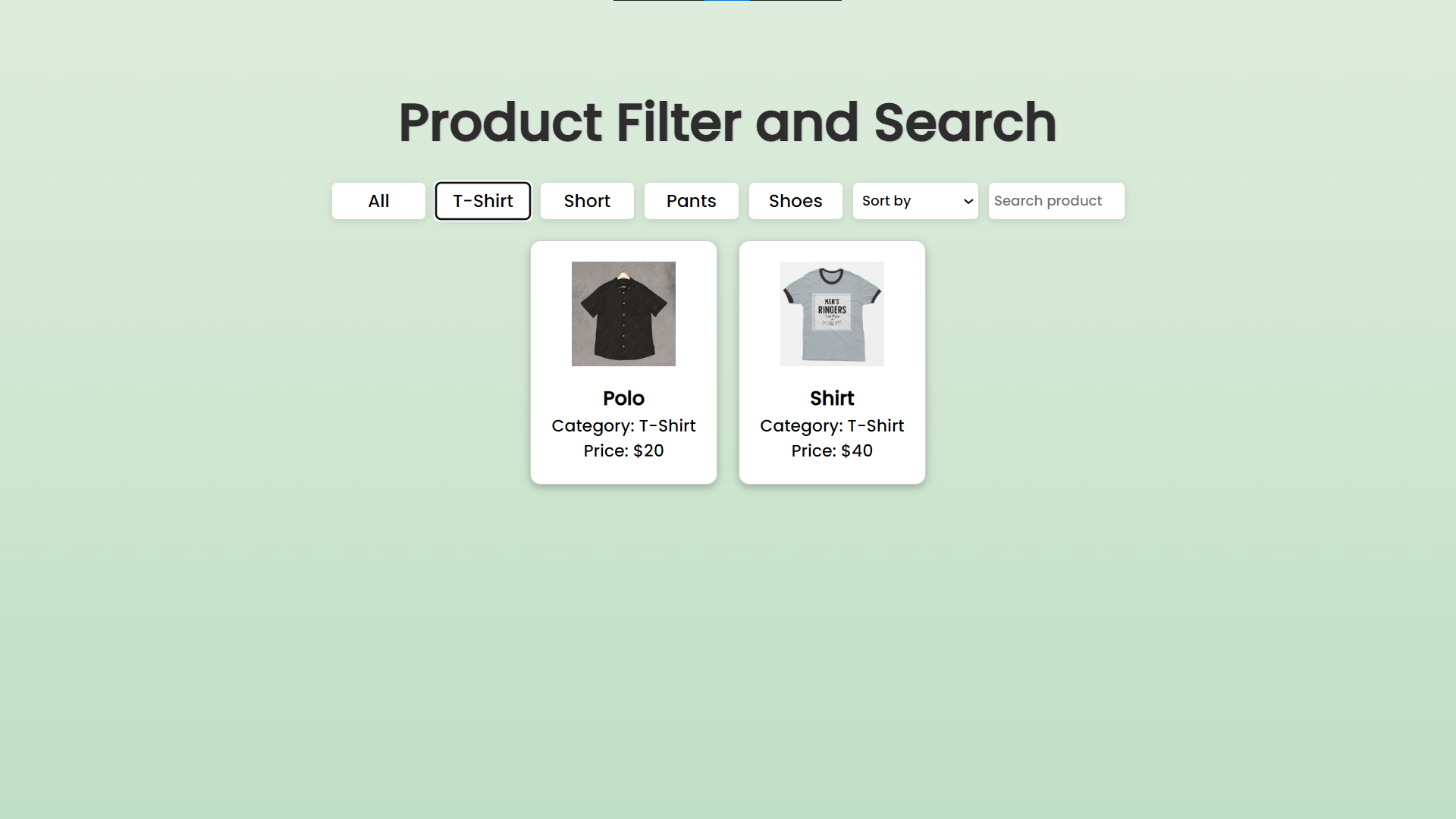 Product Filter And Search Using Html Css And Javascript With Source Code Sourcecodester