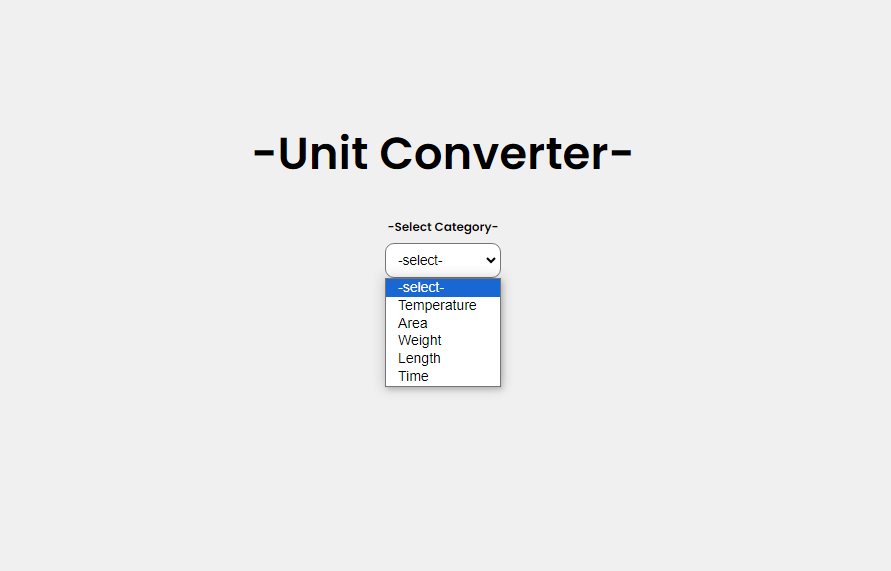 Unit Converter Using HTML CSS And JavaScript With Source Code